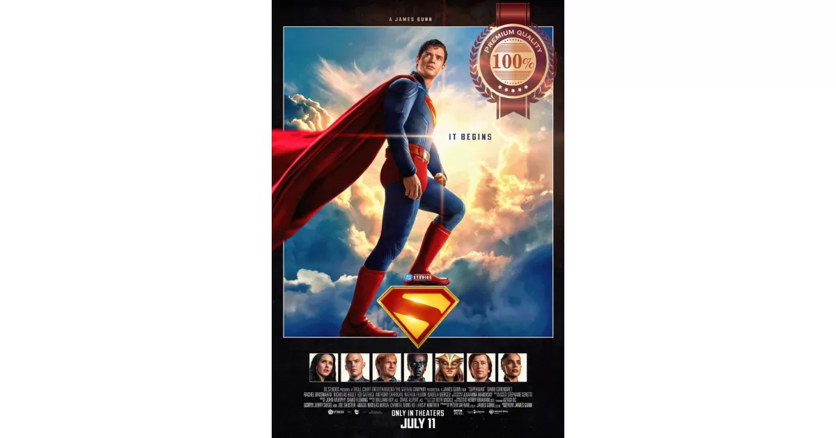 SUPERMAN 2025 THEATRICAL IT BEGINS ORIGINAL MOVIE CINEMA PRINT PREMIUM ...