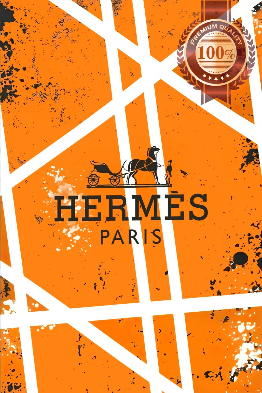 HERMES PARIS LOGO ART ARTWORK DESIGN LINES GRAPHIC PREMIUM POSTER