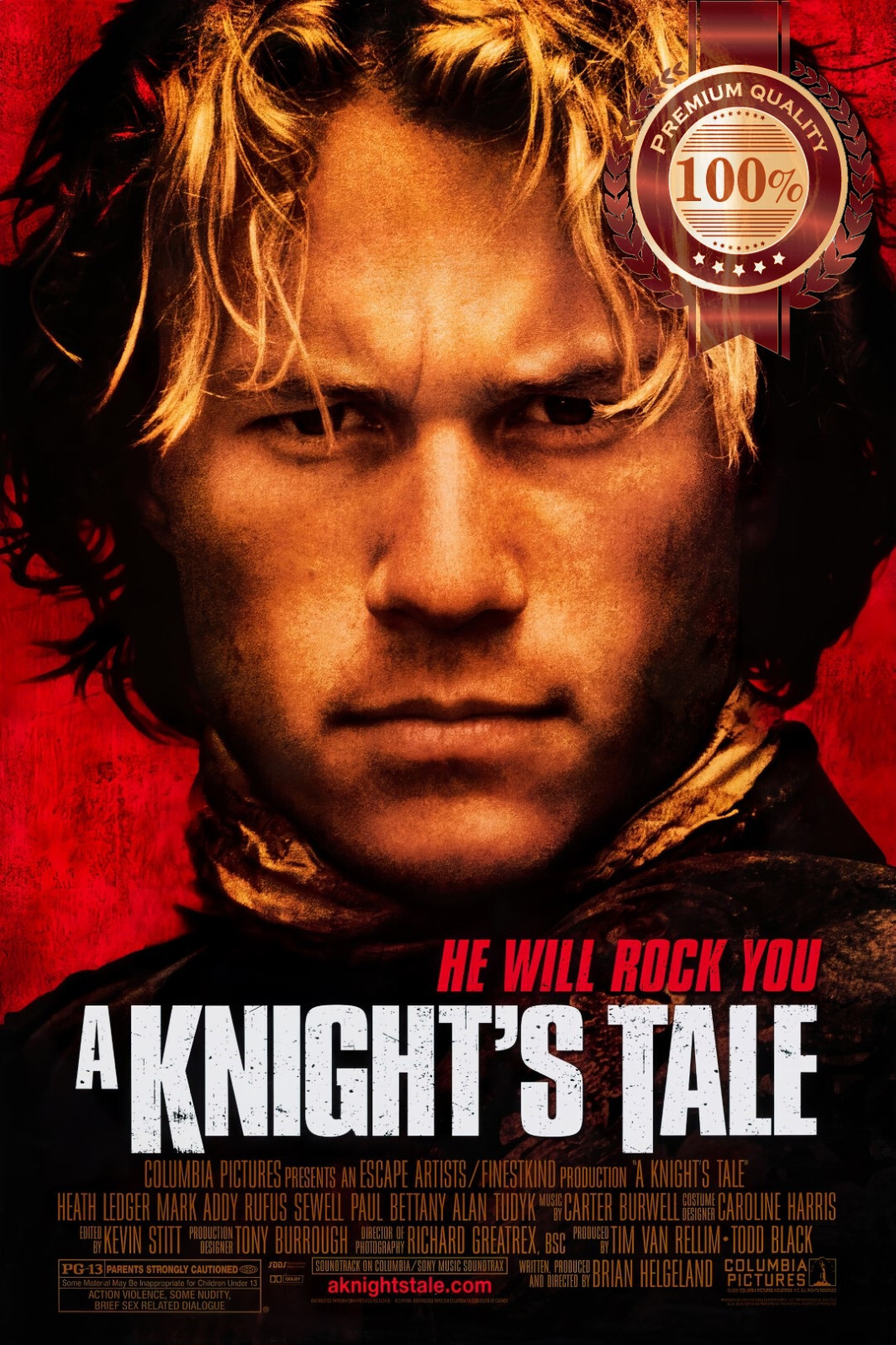 A KNIGHTS TALE 2001 HEATH LEDGER ORIGINAL MOVIE CINEMA PRINT PREMIUM POSTER