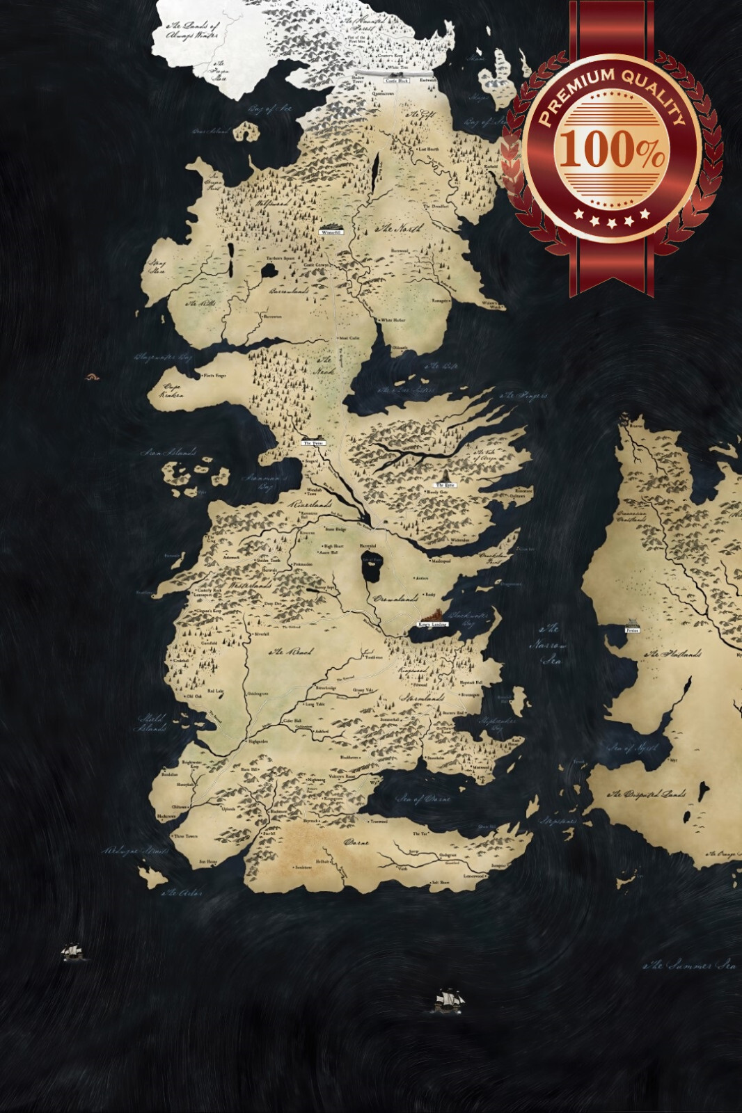GAME OF THRONES MAP V2 WESTEROS GOT ORIGINAL ART PRINT PREMIUM POSTER